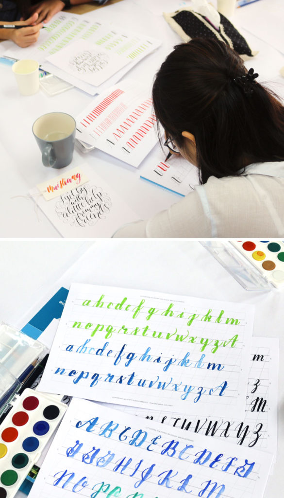 Watercolour Brush Lettering Workshop in Singapore - Happy Hands Project
