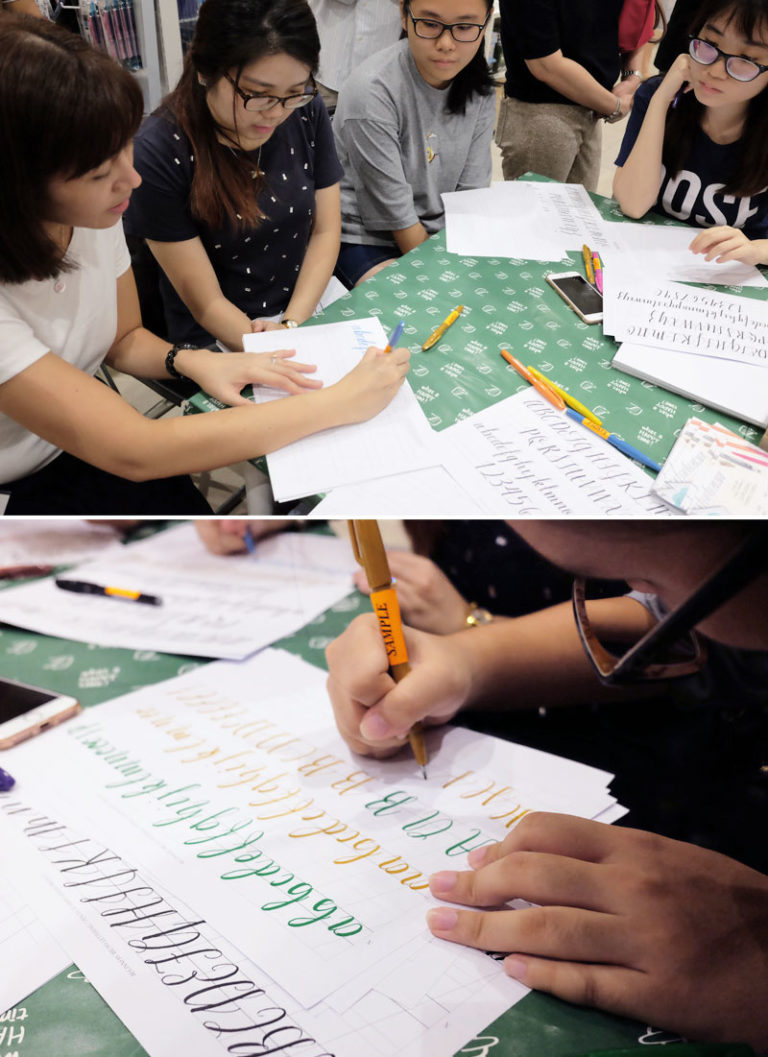 Brush Lettering Workshops with Pentel Singapore | Happy Hands Project