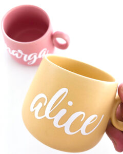 Calligraphy Printed Coffee Mugs | Happy Hands Project