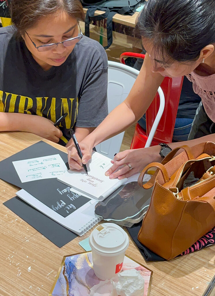 Brush Lettering Basics Workshop at BGC - Happy Hands Project